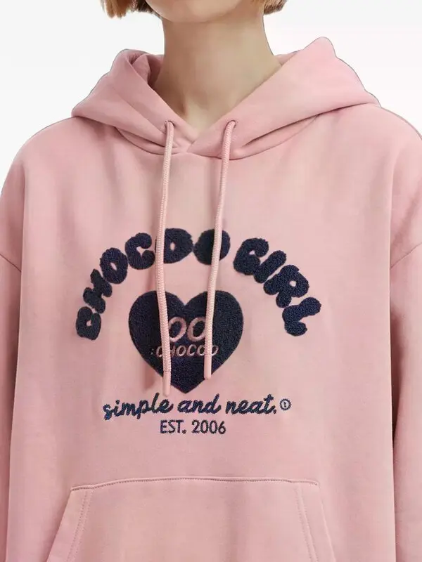 CHOCOOLATE Logo-print Heart-motif Hoodie