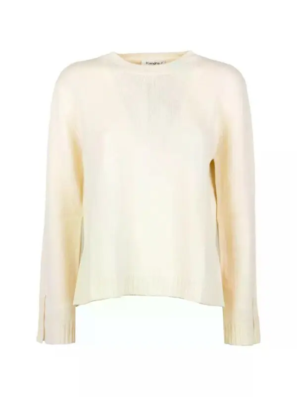 KANGRA Slit-cuff Crew-neck Sweater