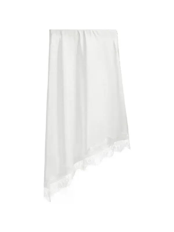 B+AB Lace-trim Asymmetric Midi Skirt
