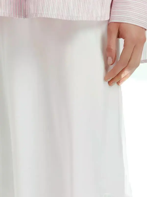 B+AB Lace-trim Asymmetric Midi Skirt