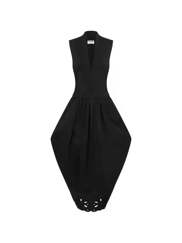 Moschino Broderie-anglaise V-neck Dress