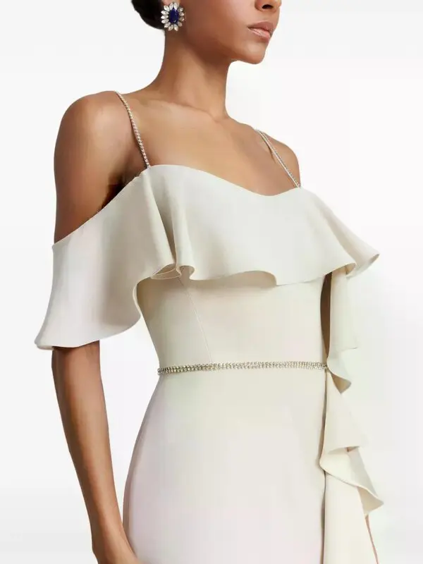 GEMY MAALOUF Ruffled Crystal-embellished Dress