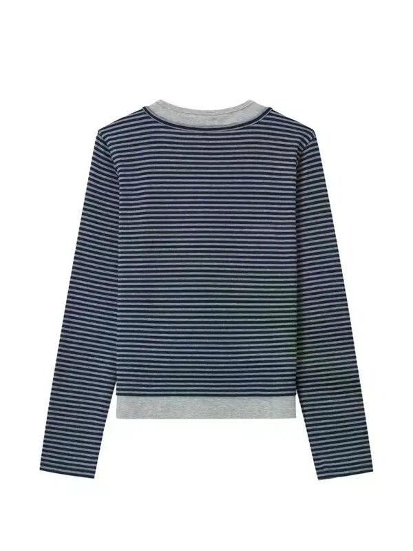 FINGERCROXX Striped Layered-effect T-shirt - Blue