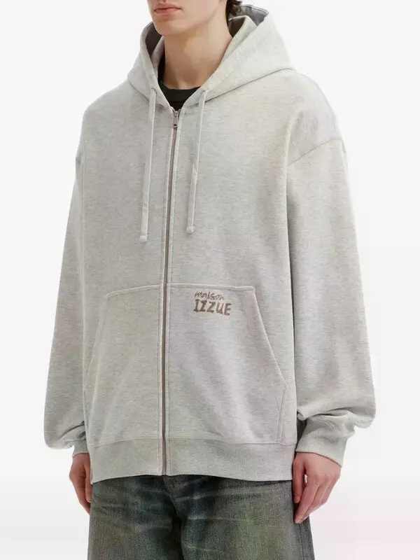 Izzue Slogan-print Zip-up Hoodie