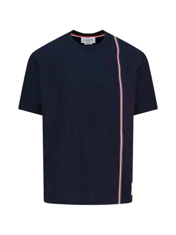 Thom Browne Rwb Stripe-detail T-shirt - Blue