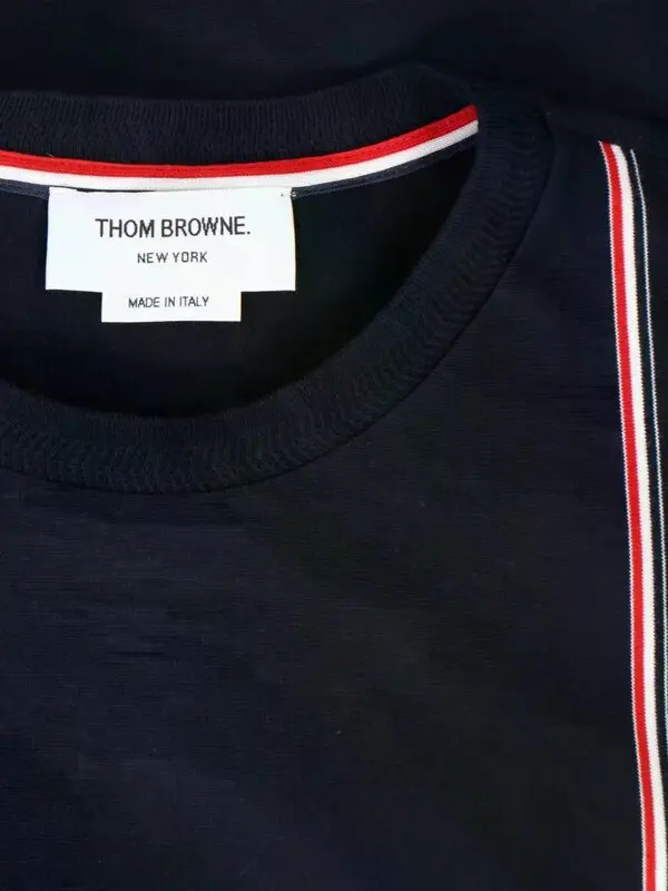 Thom Browne Rwb Stripe-detail T-shirt - Blue