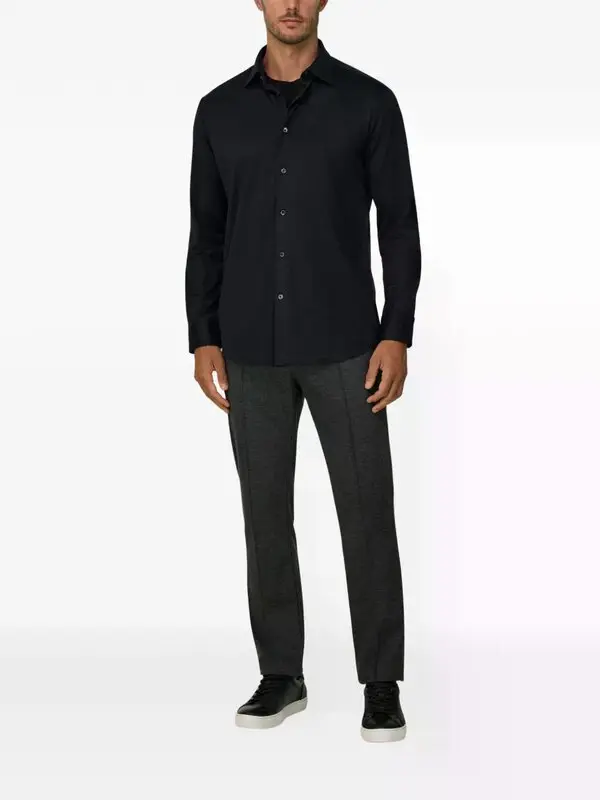 Boggi Milano Polo Shirt In Cotton And Silk Regular-fit - Black