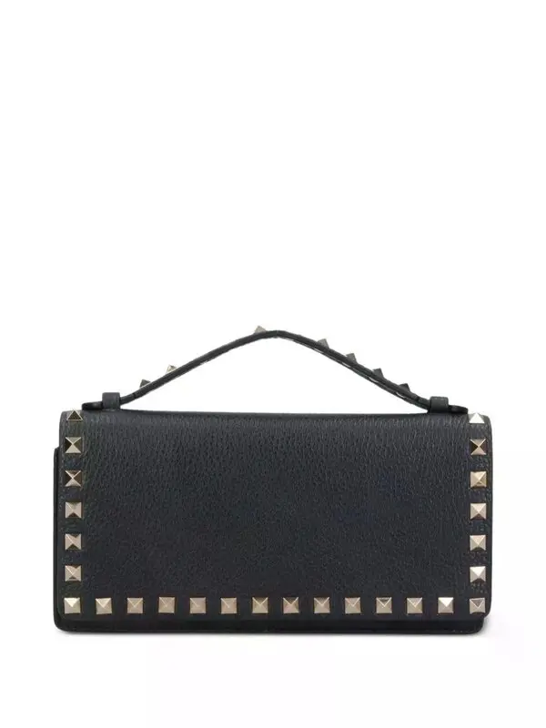 Valentino Garavani Rockstud Pebbled Wallet - Black