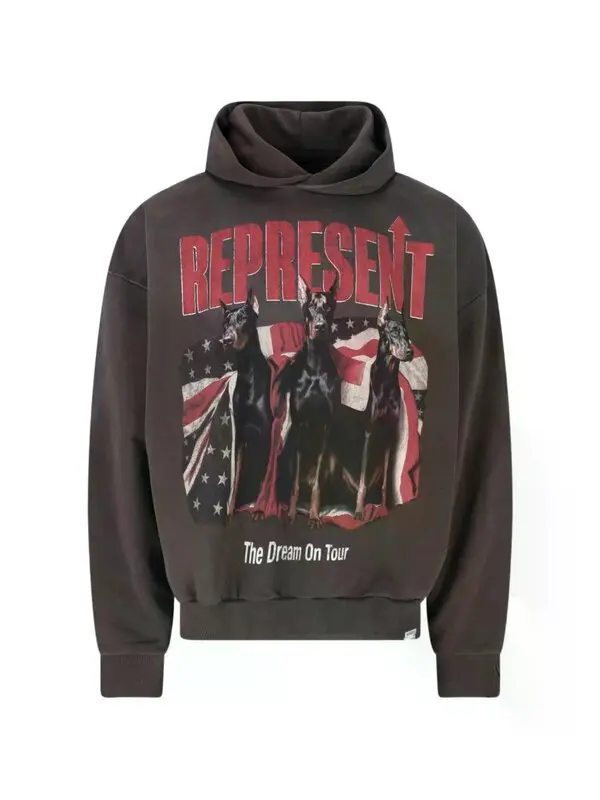 REPRESENT Graphic-print Cotton Hoodie