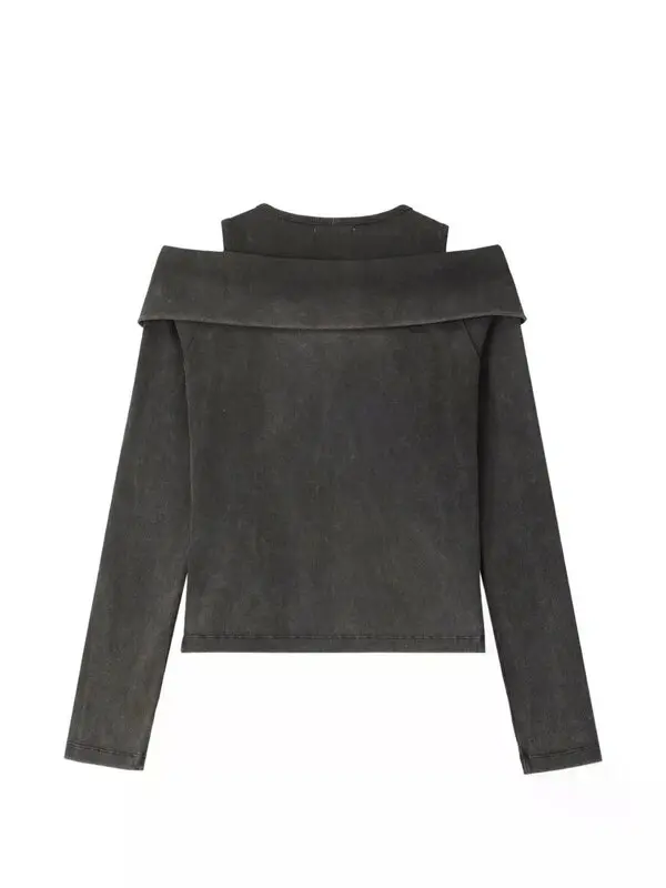 MUSIUM DIV. Off-shoulder Zip-up Layered Top