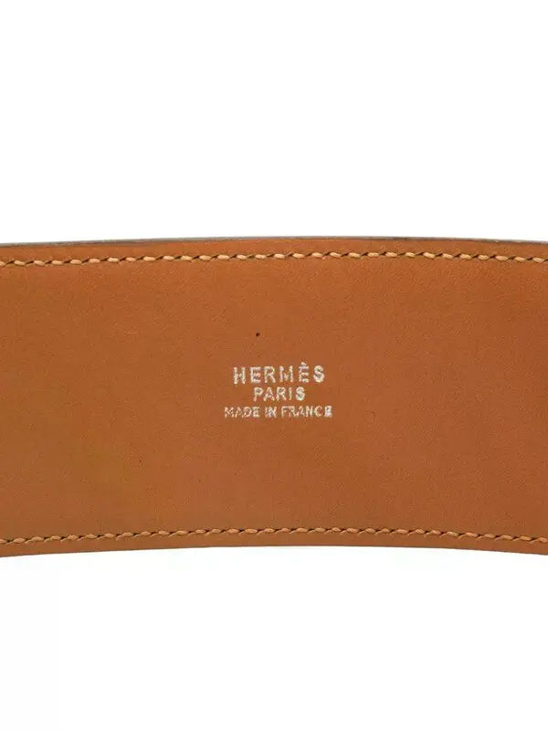 Hermès 1988 Courchevel And Palladium Plated Collier De Chien Belt