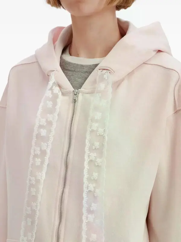 TOUT A COUP Lace-trim Zip-up Hoodie