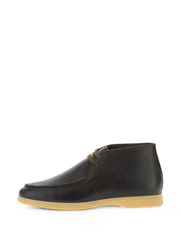 Boggi Milano Ankle Boots In Grained Leather