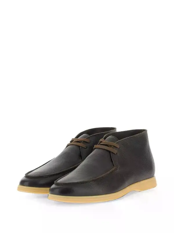 Boggi Milano Ankle Boots In Grained Leather
