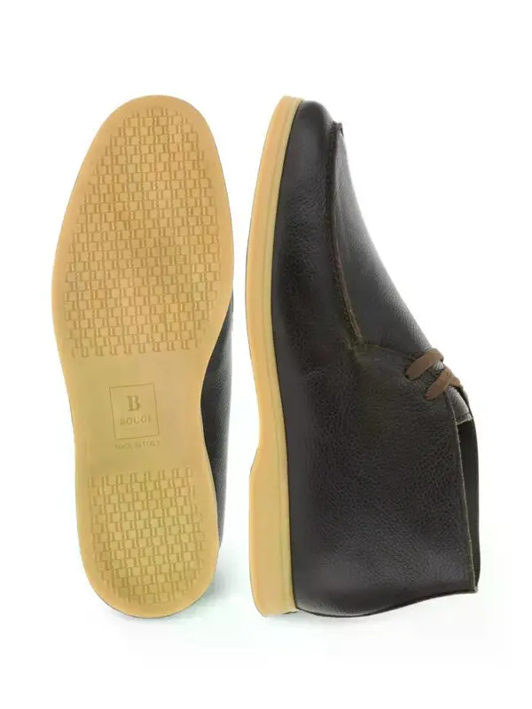 Boggi Milano Ankle Boots In Grained Leather