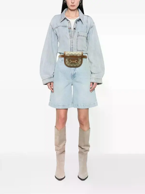 Gucci 2016-2026 Gg Supreme Horsebit 1955 Rounded Belt Bag - Neutrals