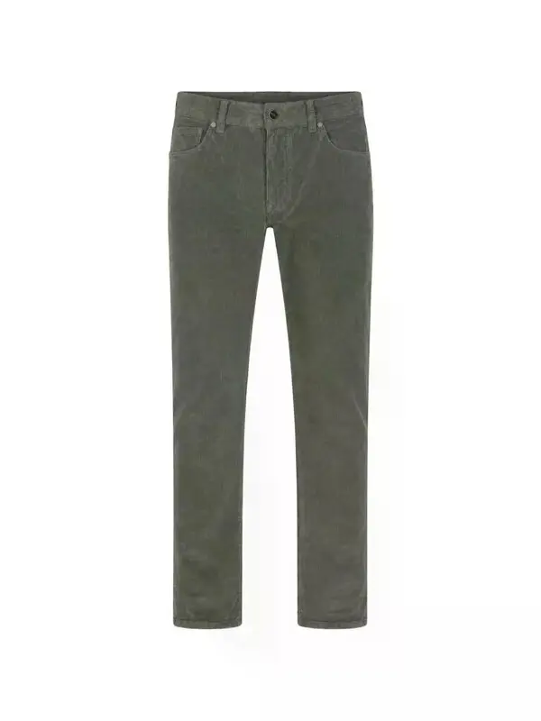 BARMAS Corduroy-texture Straight-leg Trousers - Green