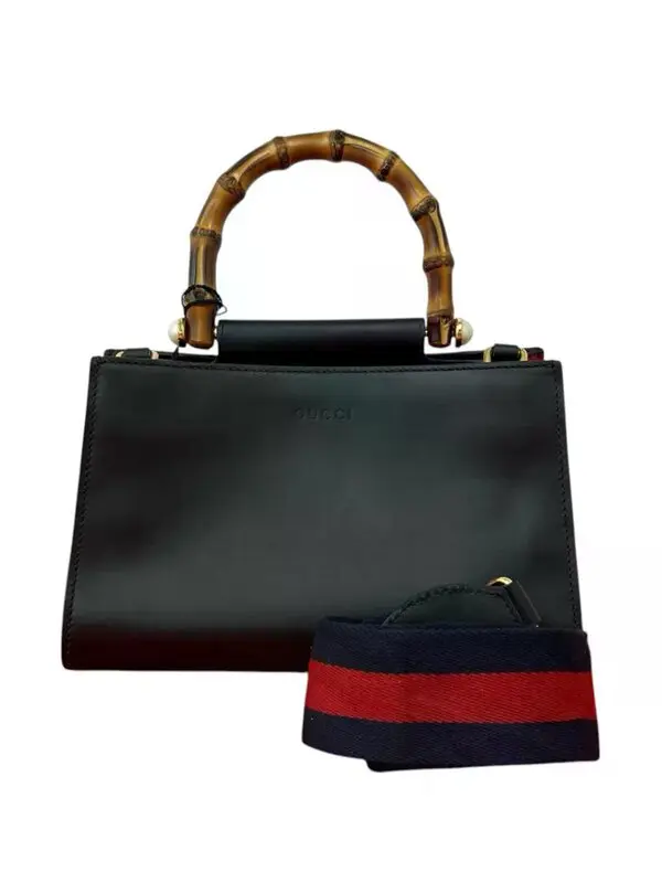Gucci 2000-2015 Mini Nappa Bamboo Web Nymphaea Top Handle Bag Satchel