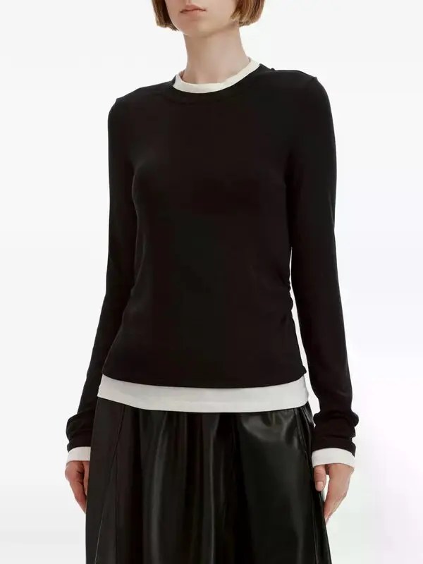 TOUT A COUP Layered-effect Ruched-side Top