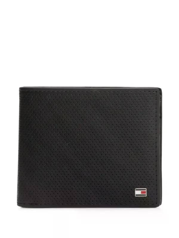 Tommy Hilfiger Perforated Logo-plaque Wallet - Black
