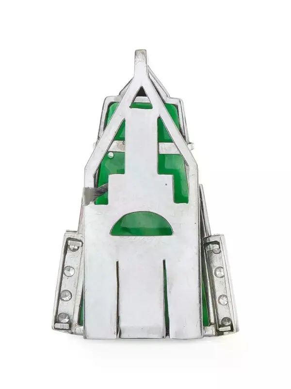 LB EXCLUSIVE Art Deco Jade And Diamond Brooch