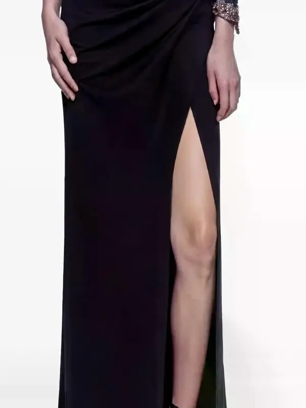 GEMY MAALOUF Draped Side-slit Skirt