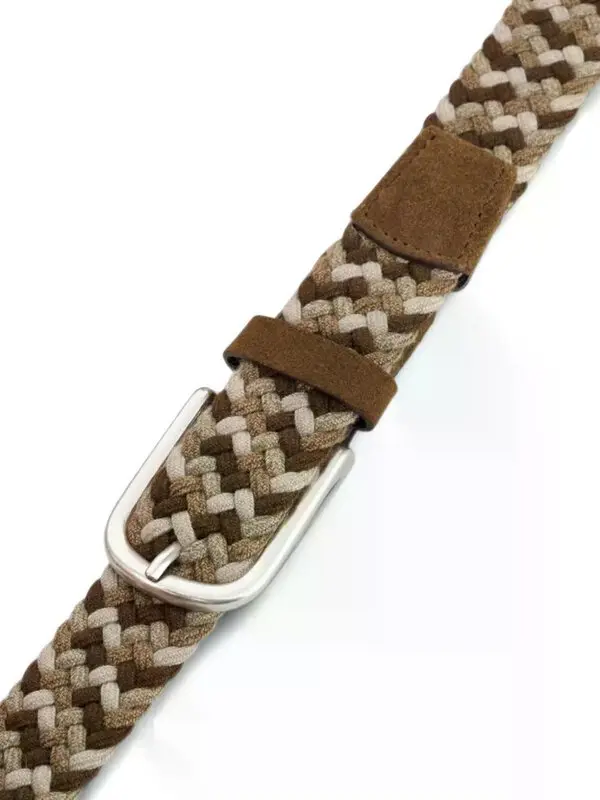 Boggi Milano Woven Stretch Wool Blend Belt