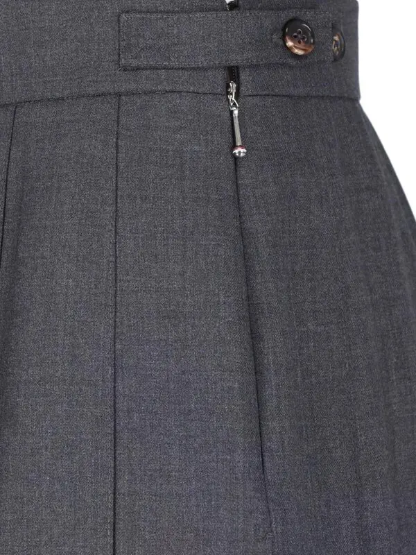 Thom Browne Super 120's Twill Pleated Midi Skirt