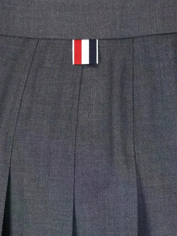 Thom Browne Super 120's Twill Pleated Midi Skirt