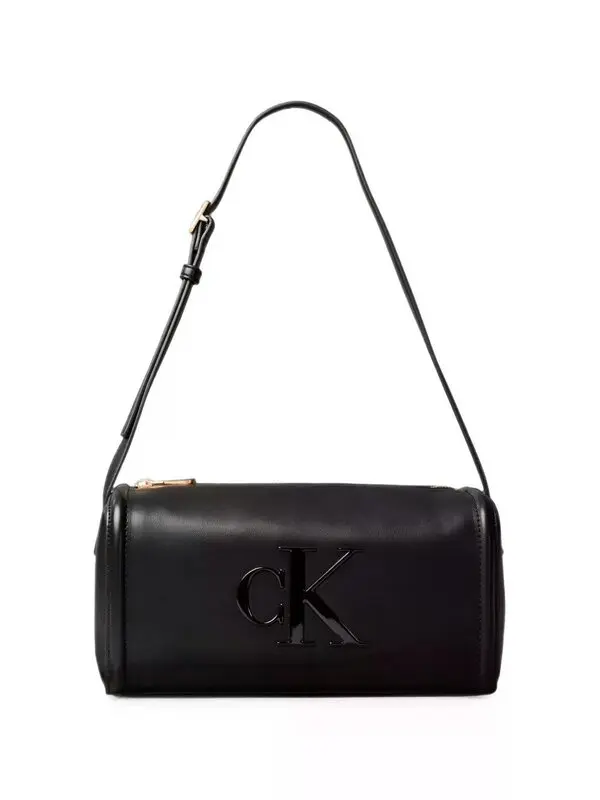 Calvin Klein Logo-plaque Barrel Shoulder Bag - Black