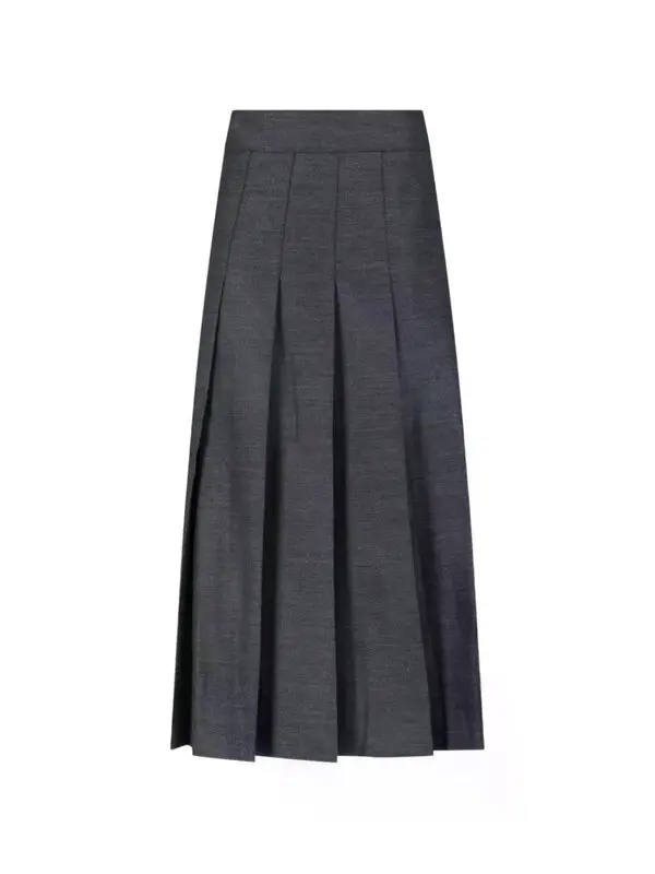 RÓHE Pleated Mid-lengh Skirt - Grey