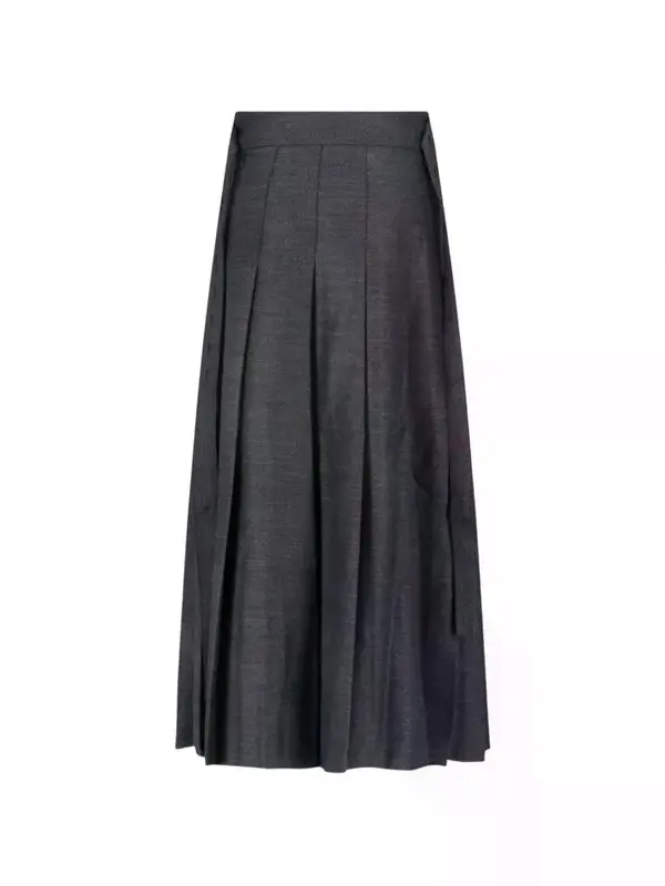 RÓHE Pleated Mid-lengh Skirt - Grey