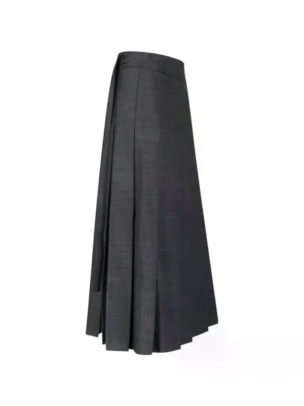RÓHE Pleated Mid-lengh Skirt - Grey