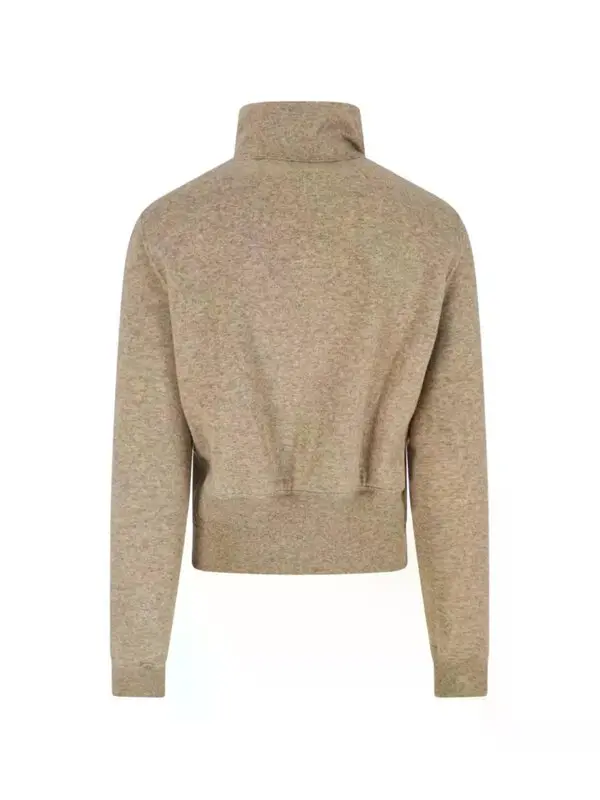 Rick Owens Tower Bauhaus Asymmetric-zip Funnel-neck Sweater - Neutrals