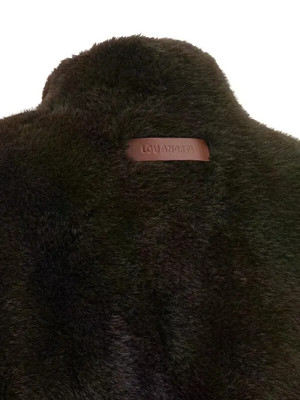 LOU ANDREA Faux-fur Side-slit Vest