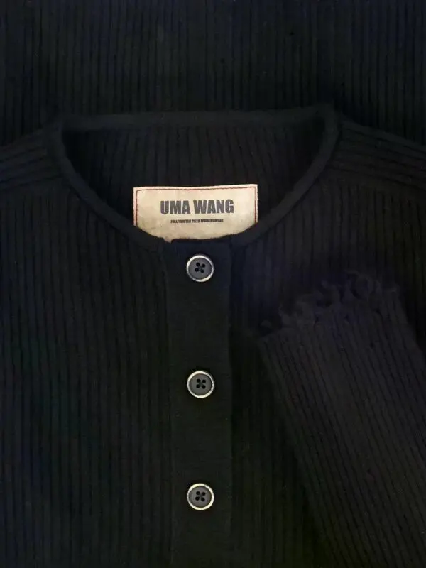 UMA WANG Distressed Ribbed-knit Sweater