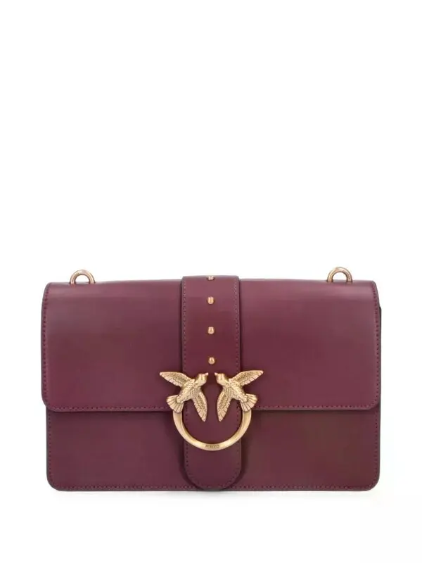 Pinko Medium Love Birds Leather Crossbody Bag - Red