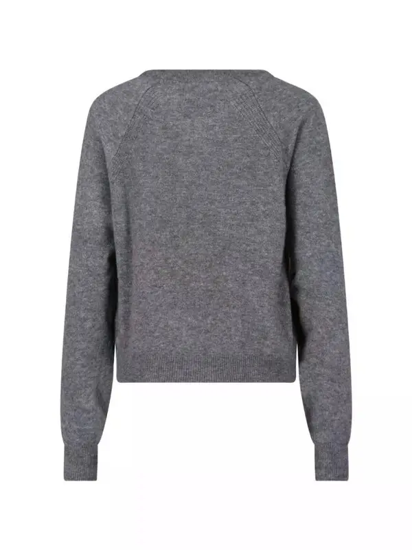 SA SU PHI V-neck Raglan-sleeve Sweater - Grey