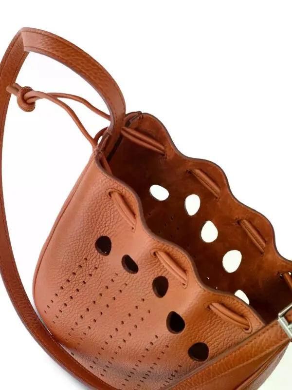 Valentino Garavani Vlogo Perforated Leather Shoulder Bag