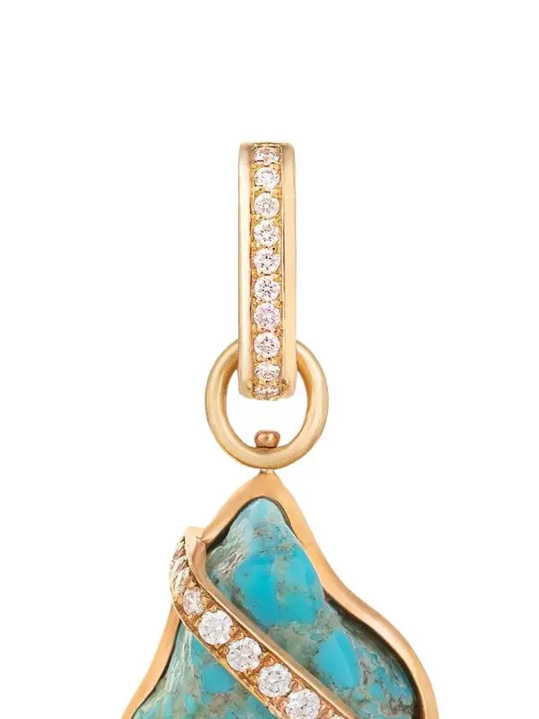 CLARA CHEHAB Medium Liberté Diamond And Turquoise Charm