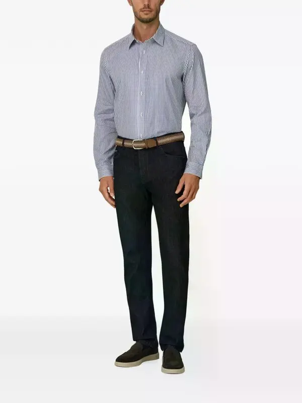 Boggi Milano Shirt Striped Poplin Regular Fit