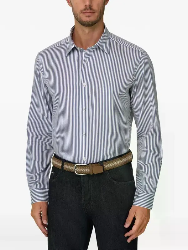 Boggi Milano Shirt Striped Poplin Regular Fit
