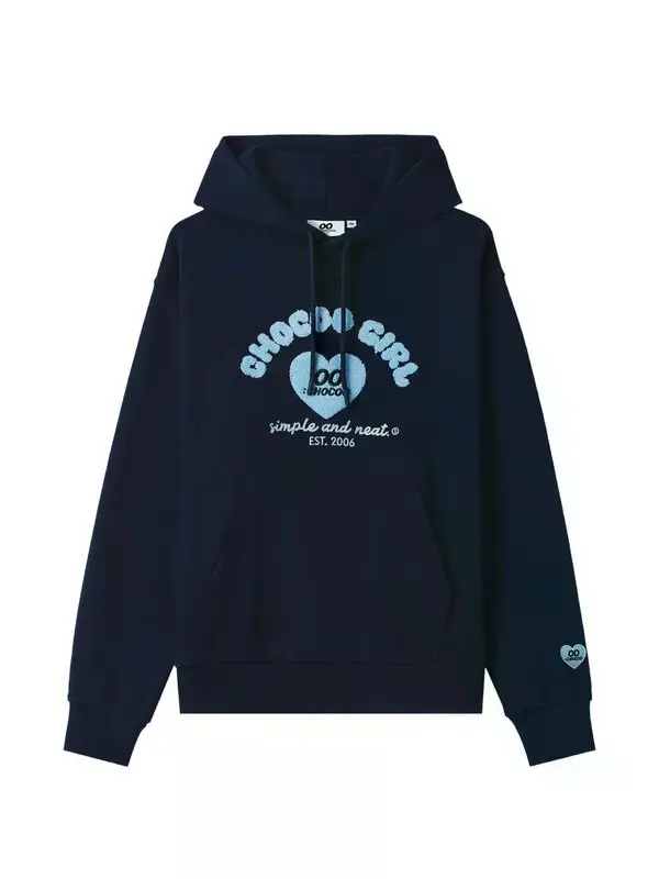 CHOCOOLATE Heart-patch Drawstring Hoodie