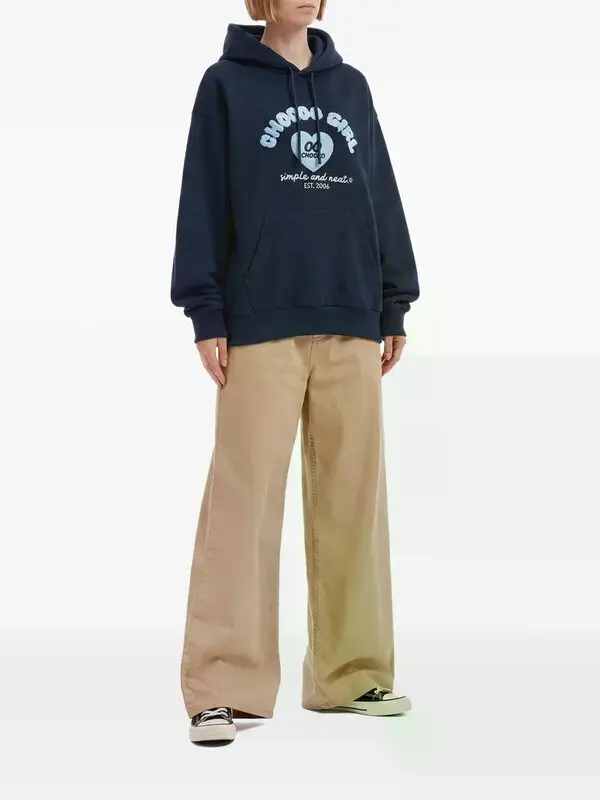 CHOCOOLATE Heart-patch Drawstring Hoodie