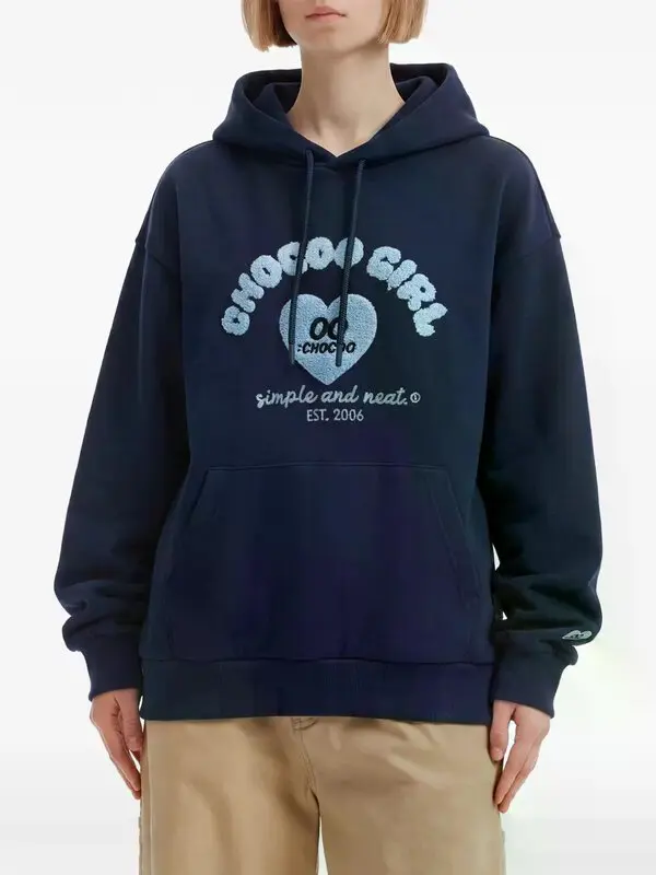 CHOCOOLATE Heart-patch Drawstring Hoodie