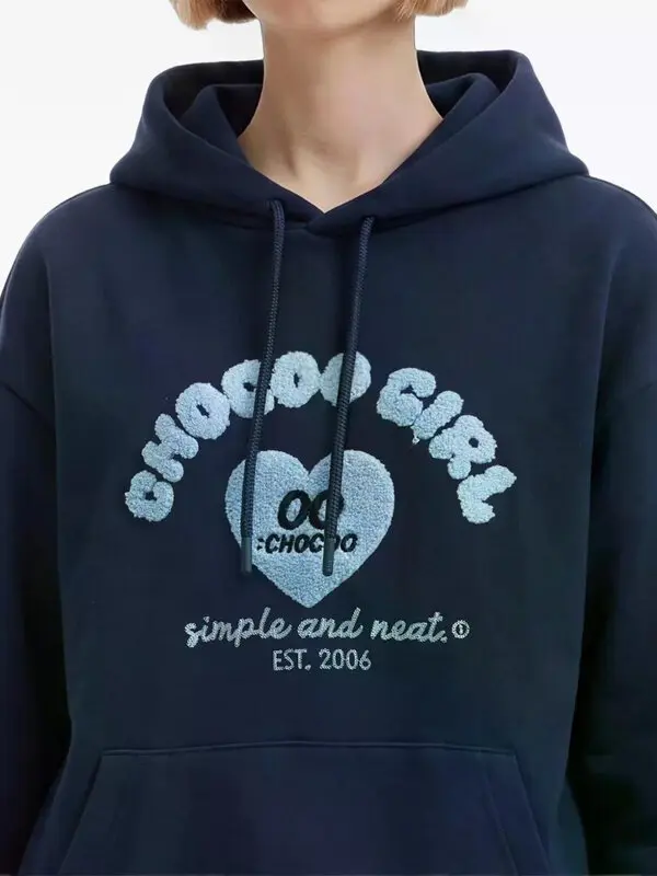 CHOCOOLATE Heart-patch Drawstring Hoodie
