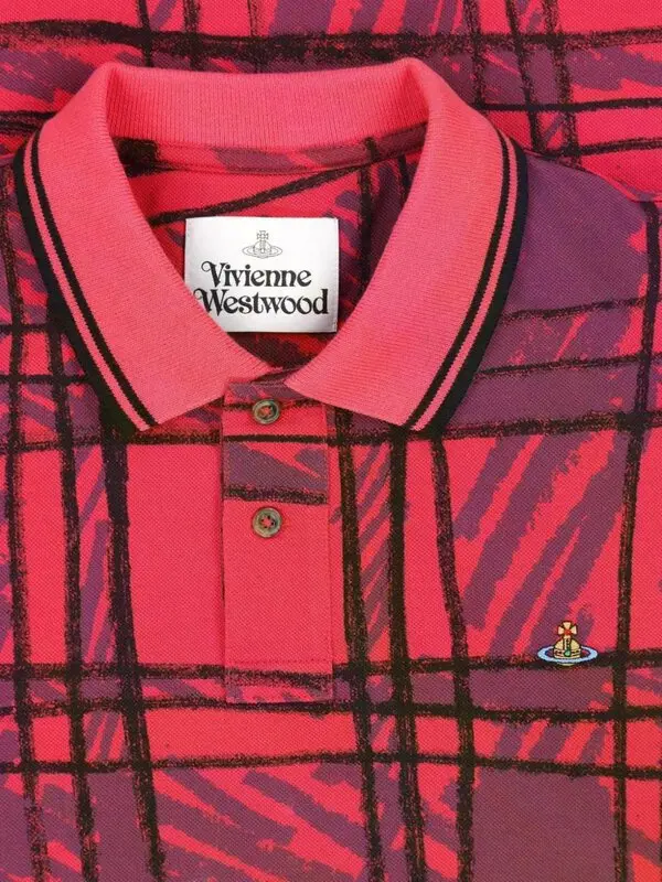 VIVIENNE WESTWOOD Classic Tartan-print Polo Shirt - Red