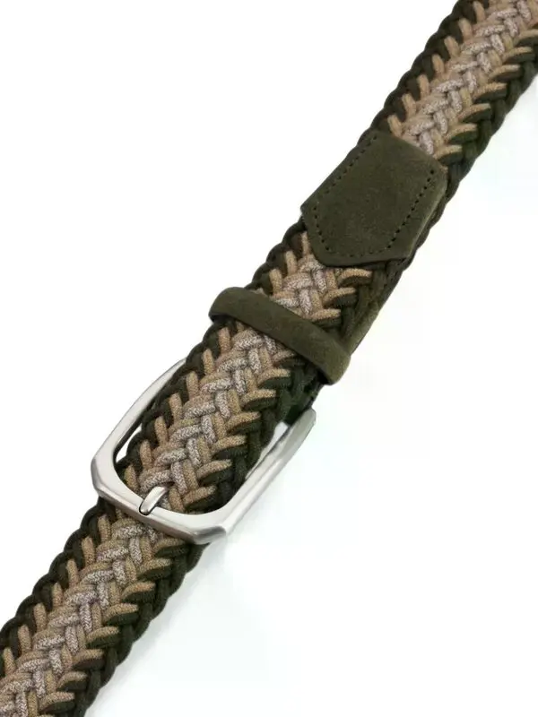 Boggi Milano Woven Stretch Wool Blend Belt