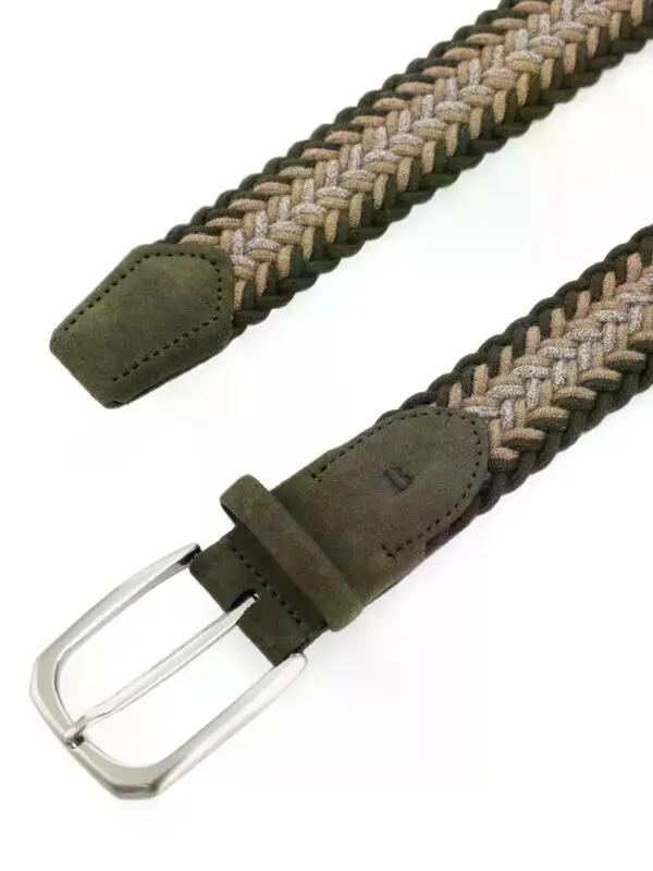 Boggi Milano Woven Stretch Wool Blend Belt