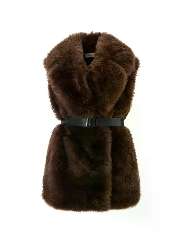 P.a.r.o.s.h Belted Faux-fur Gilet